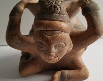 Aztec clay figurine | Etsy