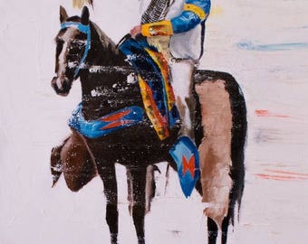 Western Artist: Ron Stewart Stage Coach Oil Painting