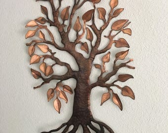 Metal tree wall art | Etsy