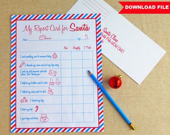 Christmas Report Card Digital Download Child's Report