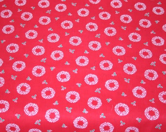 Red christmas fabric | Etsy
