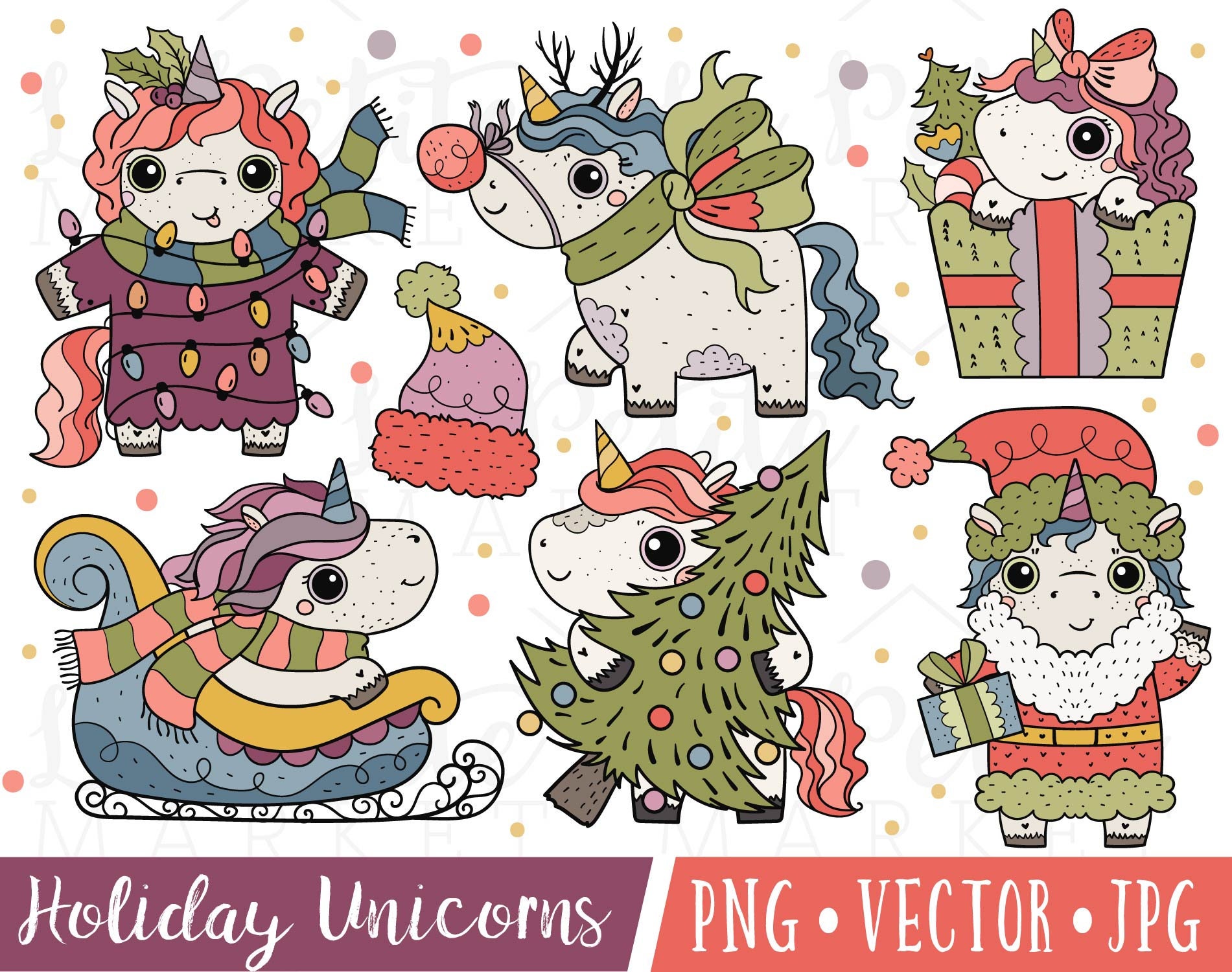 Cute Christmas Unicorn Clipart Images Unicorn Santa Clipart