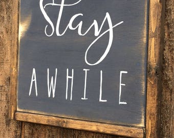 Stay awhile | Etsy