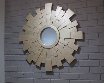 Wood sunburst mirror | Etsy