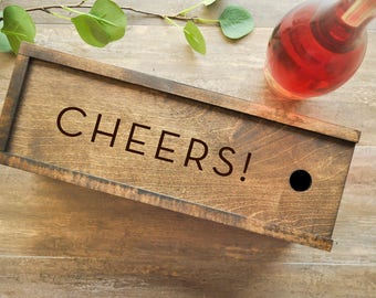 Wood wine box | Etsy