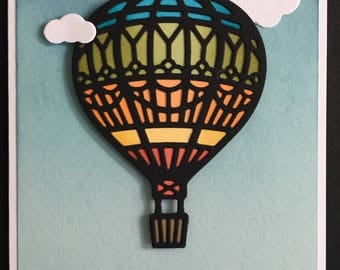 Hot air balloon card | Etsy