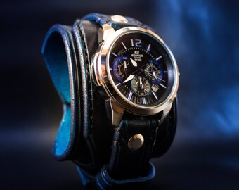 Leather cuff watch | Etsy