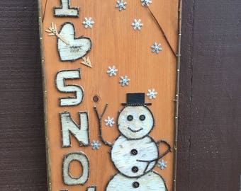 Snowman porch sign | Etsy
