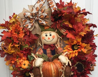 Scarecrow wreath | Etsy