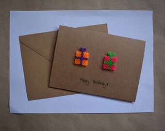 Perler bead card | Etsy