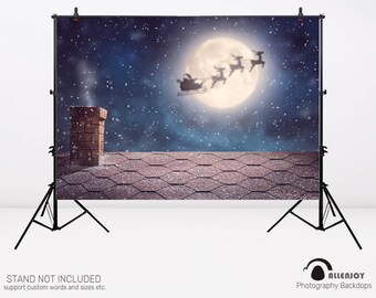 Santa backdrop | Etsy