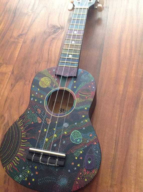 Rainbow Space Hand Painted Ukulele