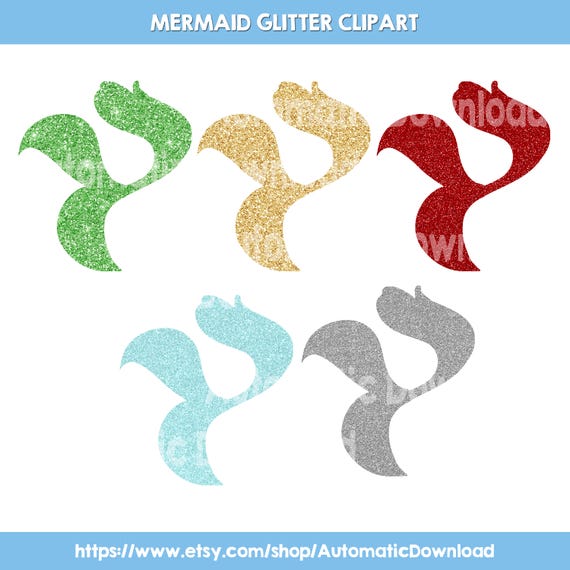 Mermaid Glitter Clipart Mermaid Tail Clipart Little Mermaid