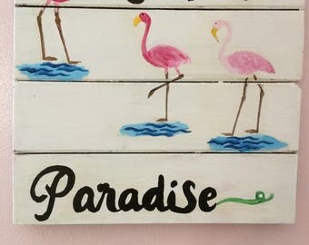 Wooden Spoon with Flamingo Wood Burned pyrography