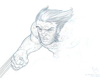 Logan Wolverine Pencil Drawing Print