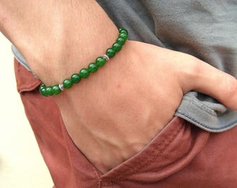 Mens jade bracelet | Etsy