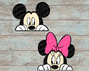 Peeking mickey | Etsy