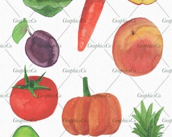 Vegetable watercolor | Etsy