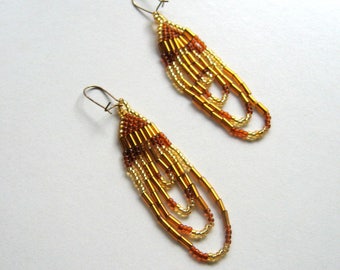 Bugle bead earrings | Etsy