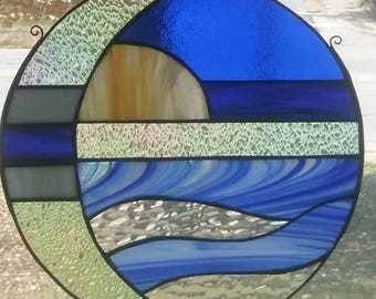 Stained glass moon | Etsy