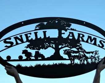 Family Name Custom Metal Farm Sign Personalized Farming Sign
