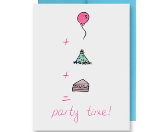 Birthday card math | Etsy