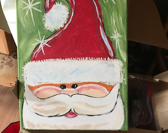 Santa painting | Etsy
