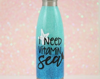 Glitter water bottle | Etsy