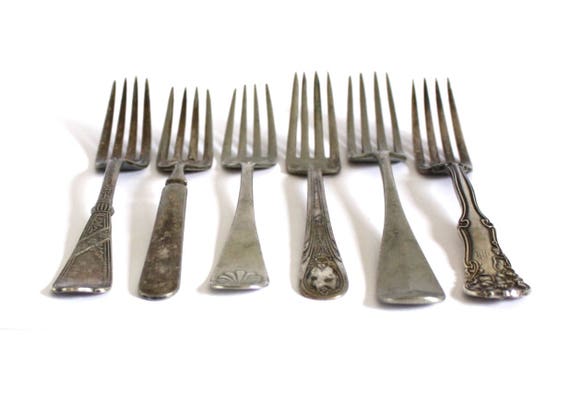 Antique Silverplate Forks Victorian Silver Flatware Nickel