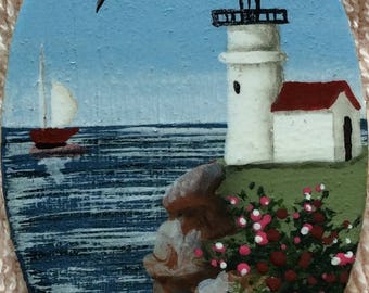 Painted lighthouse | Etsy