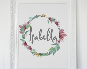 Isabella name art | Etsy