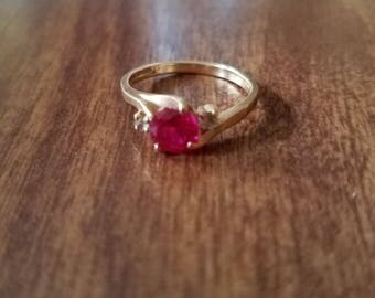 Red stone ring | Etsy