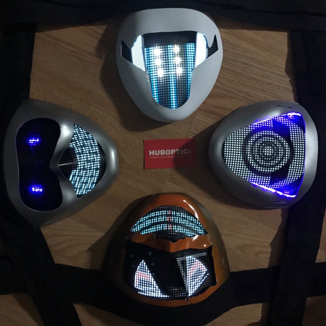 LIGHT UP MASKS SOUND REACTIVE LED LIGHT FASHION STORE by HUBOPTIC