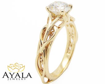 Ayala Jewelry Unique Engagement Ring Rose Gold by AyalaDiamonds