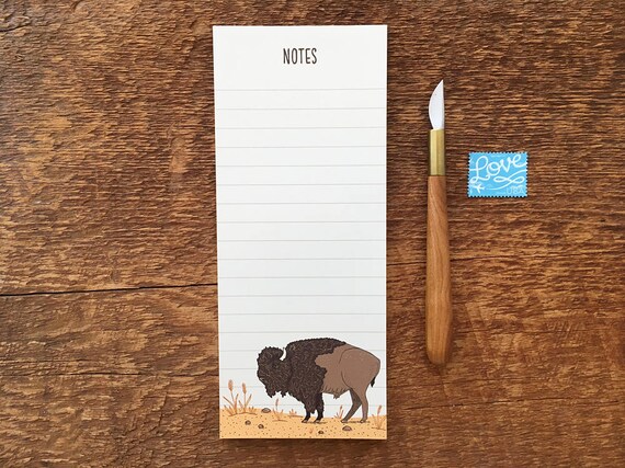 Bison Notepad Buffalo Notes 3.5 x 8.5 List Pad with