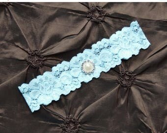 Blue wedding garter | Etsy
