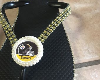 Leather Football Flip Flops