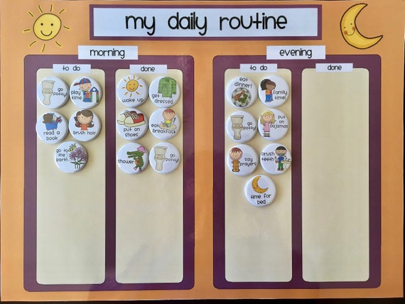 Kids Magnet Chore Board Daily Routine Task Chart Regular