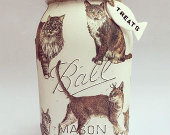 Cat treat jar | Etsy