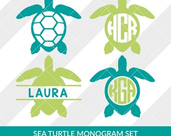 Sea turtle monogram | Etsy