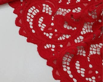 Red lace trim | Etsy
