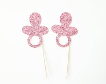 Pink pacifier | Etsy