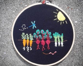 Vegetable embroidery | Etsy