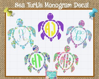Sea turtle monogram | Etsy