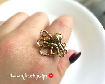Octopus ring | Etsy