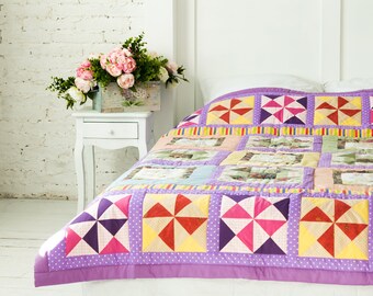 Geometric quilt | Etsy