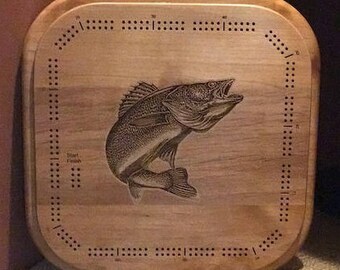 Fish cribbage board | Etsy