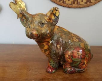 Vintage ceramic pig | Etsy