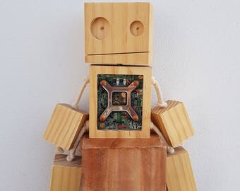 Wooden Robot Toy Geek Gift Toy Robot Wood Robot wood
