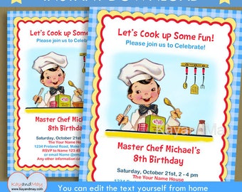 Cooking party invite | Etsy